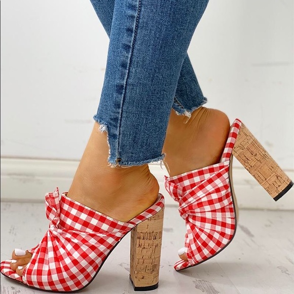 Lady Bijou | Shoes | Sexy Plaid Mule | Poshmark
